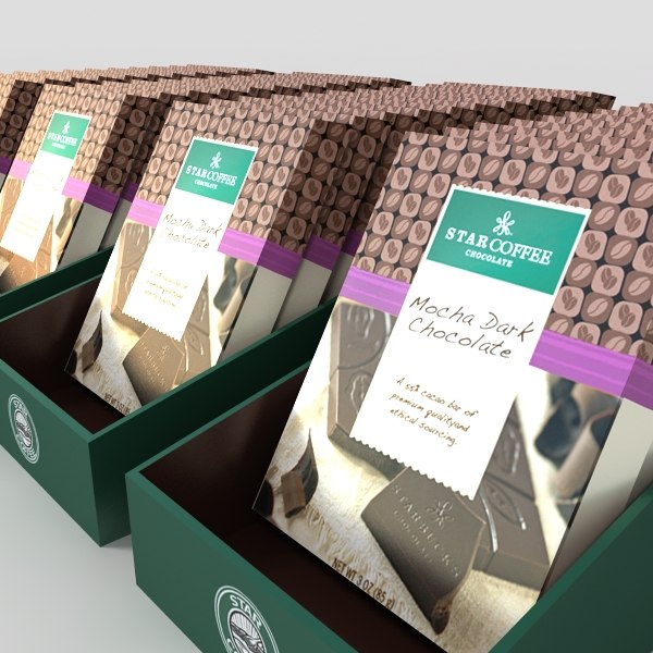 3d chocolate display rack