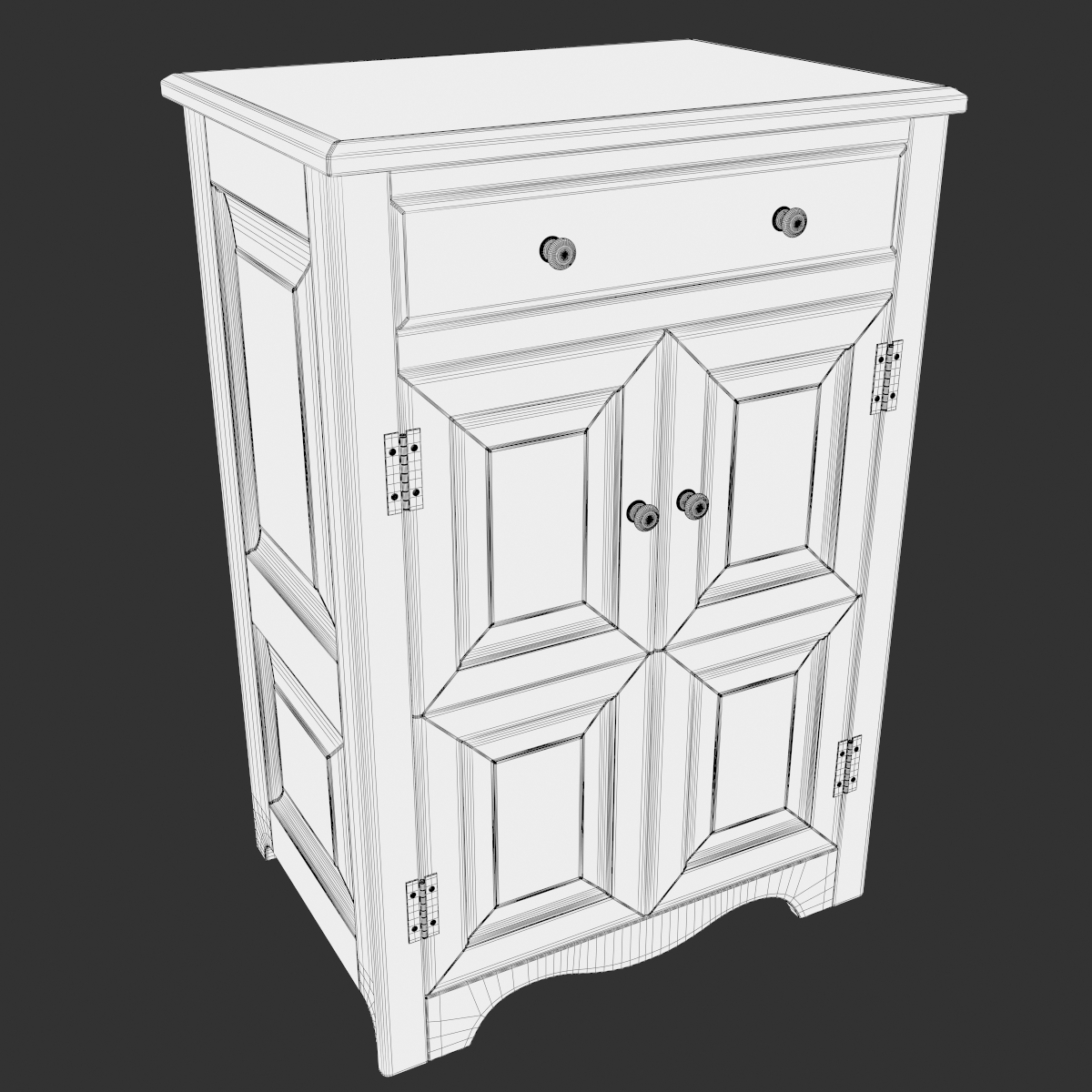 3d model realistic wooden cabinet