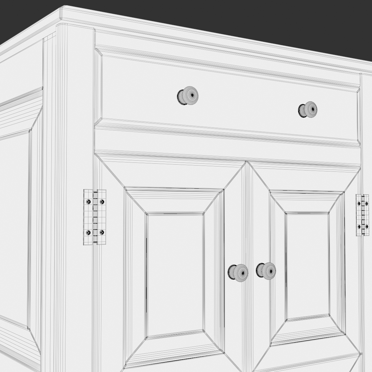3d model realistic wooden cabinet