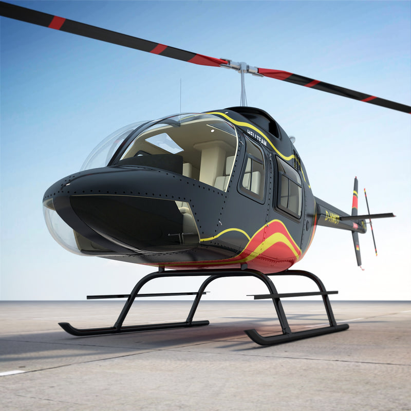 jet bell ranger helicopter 3d 3ds