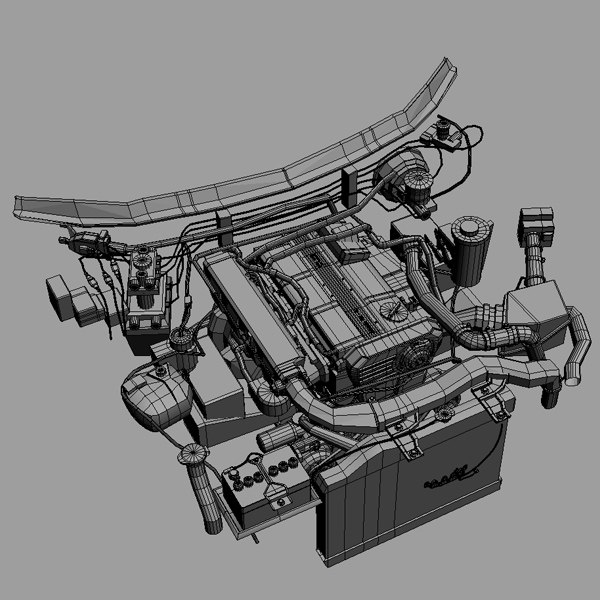 3d engine car model