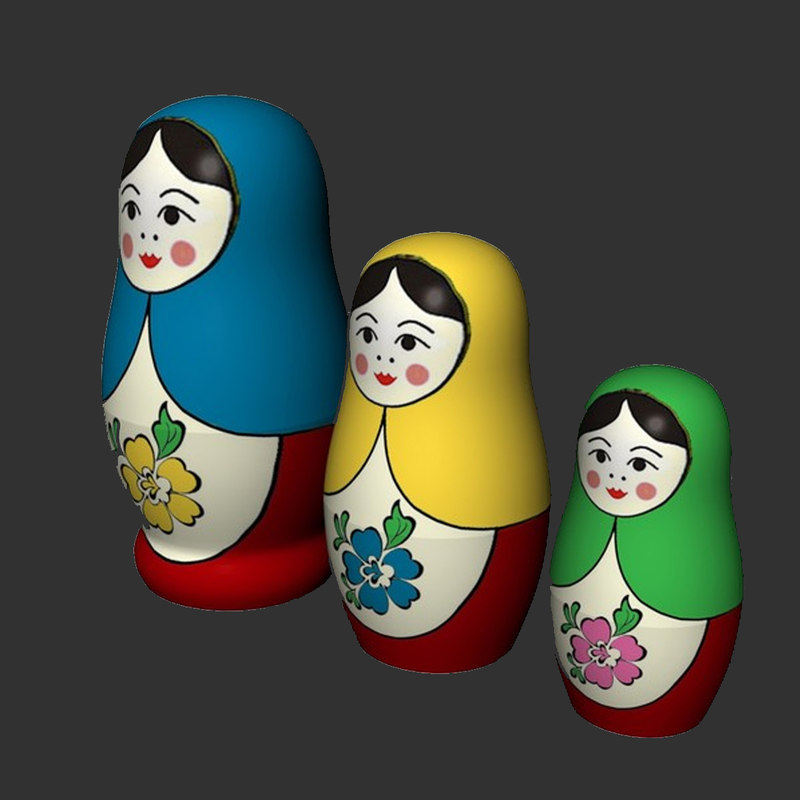 3d model russian nested dolls
