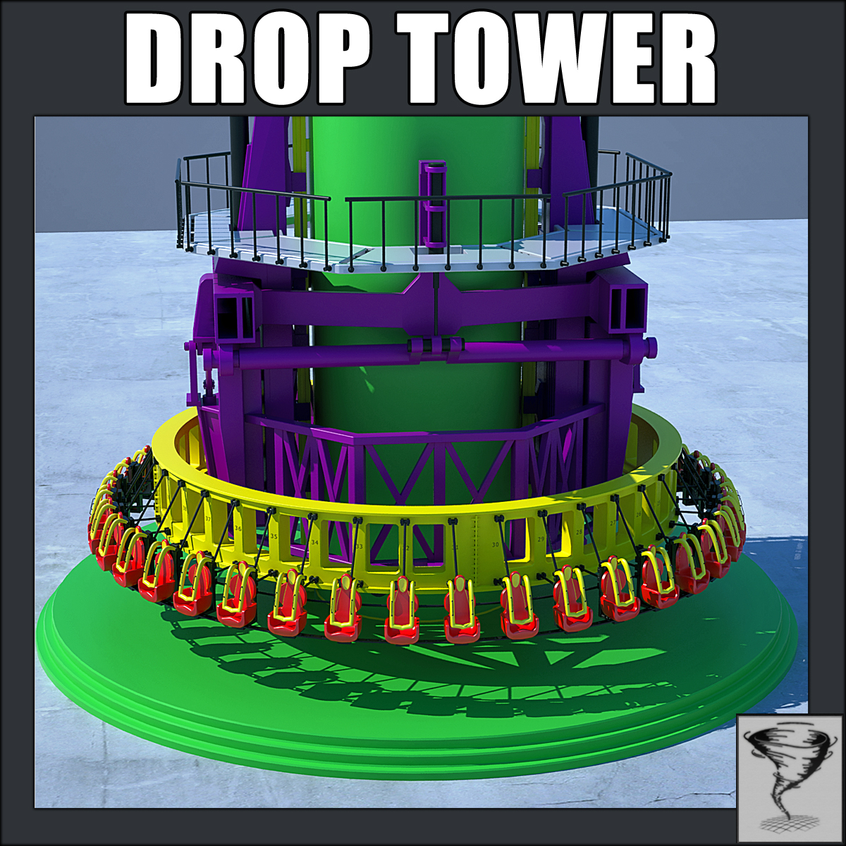 drop tower 3d dxf