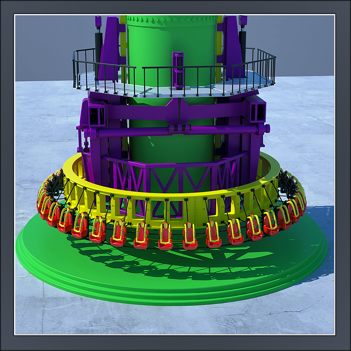 drop tower 3d dxf