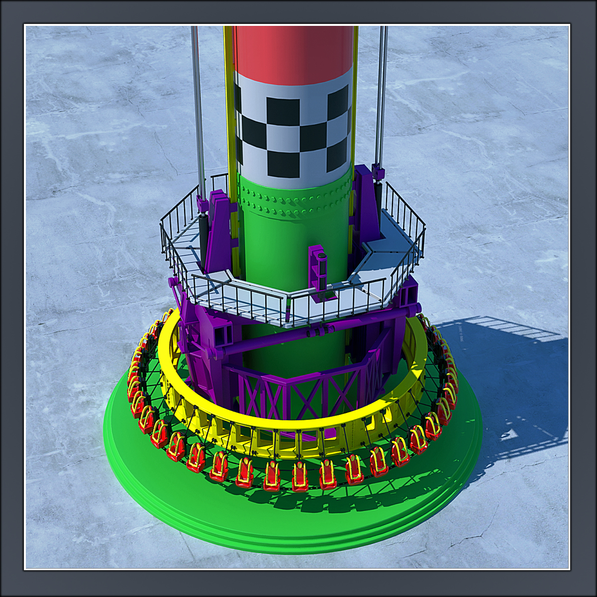 drop tower 3d dxf