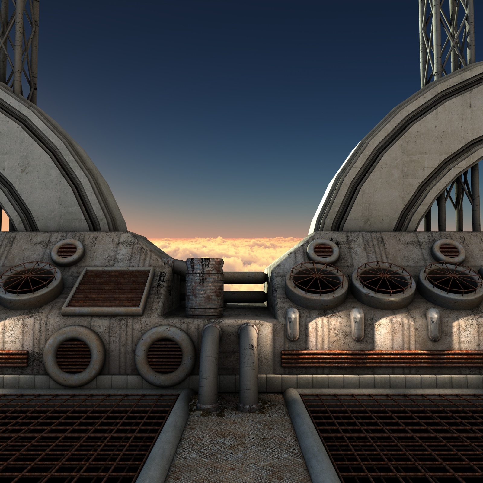 futuristic bridge environment scene 3d model