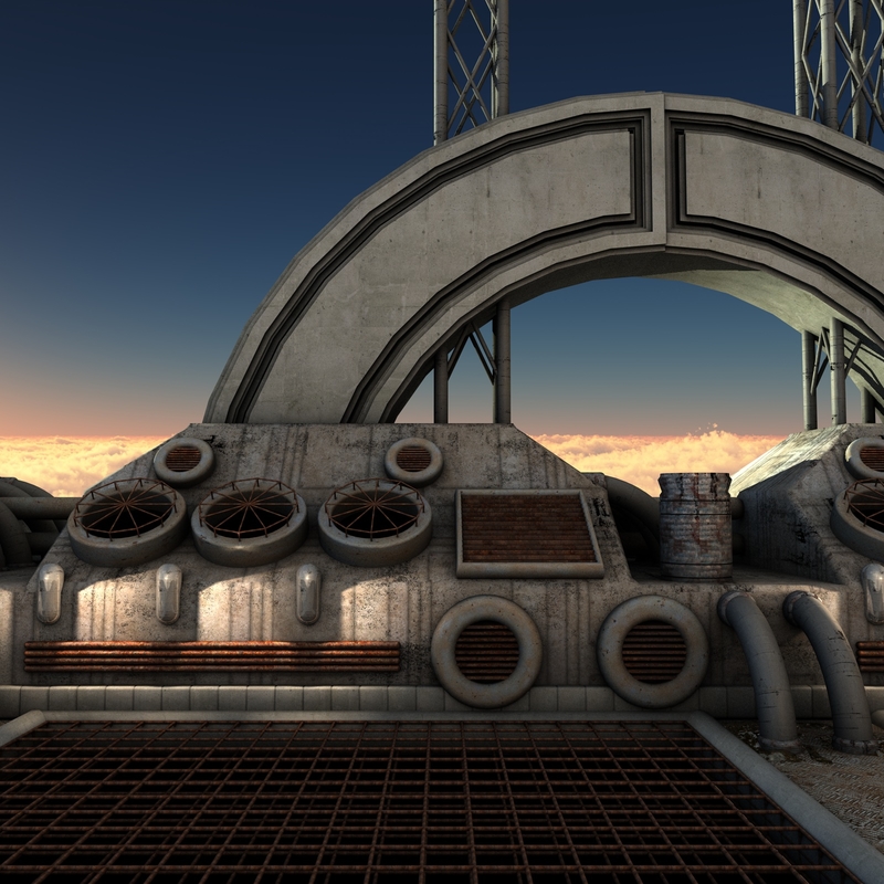 futuristic bridge environment scene 3d model