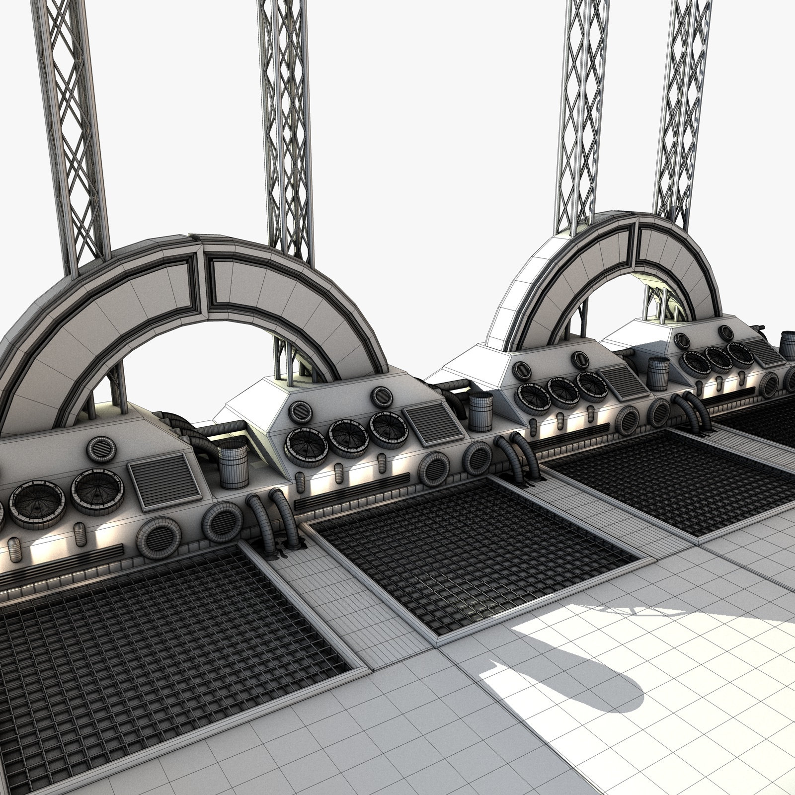 futuristic bridge environment scene 3d model