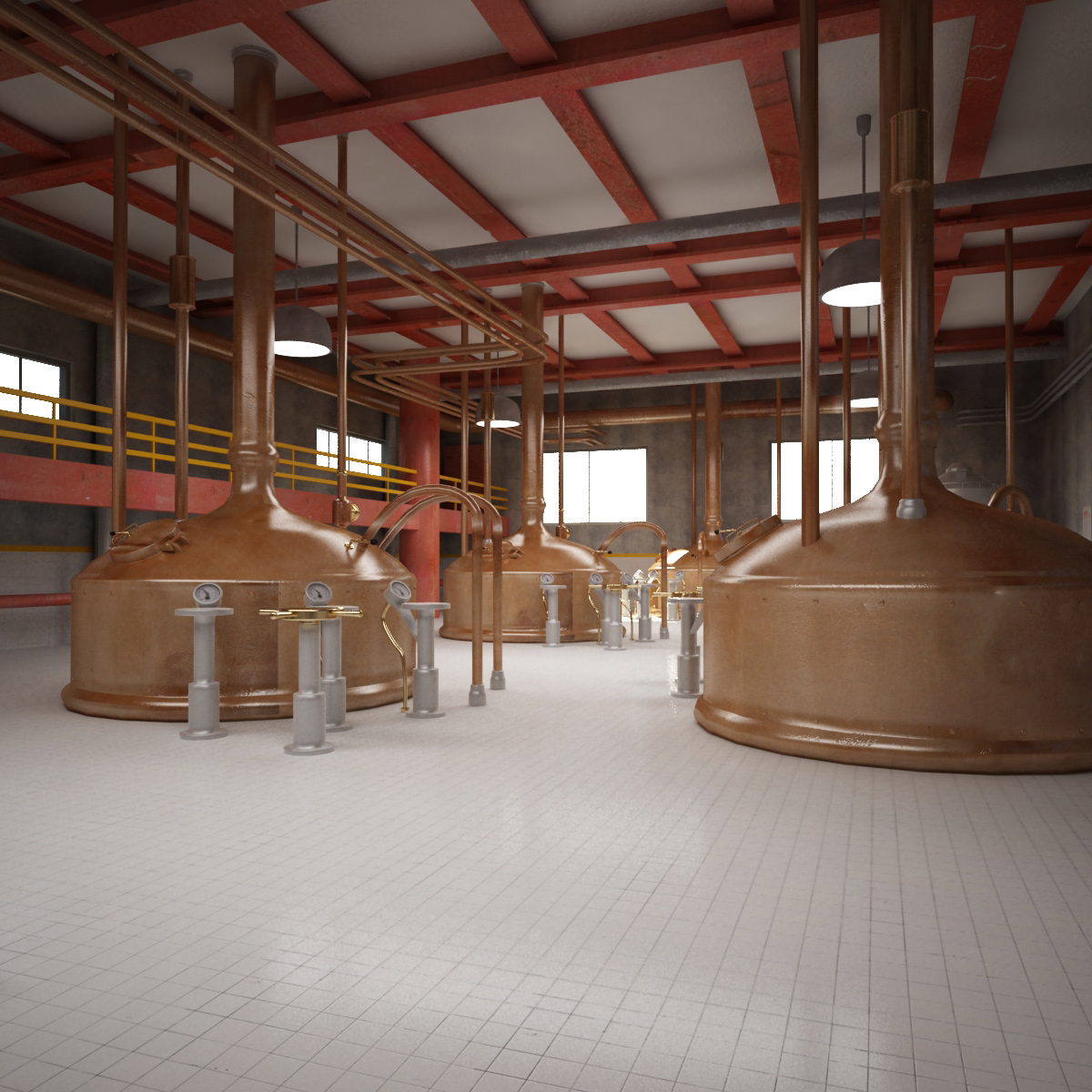 3d brewing interior scene model