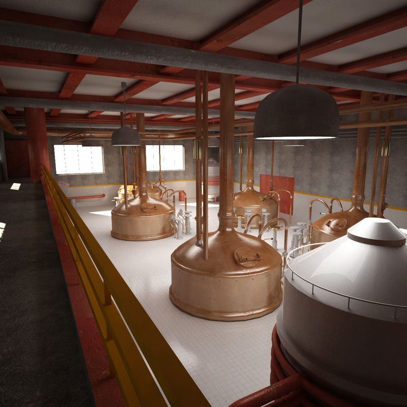 3d brewing interior scene model
