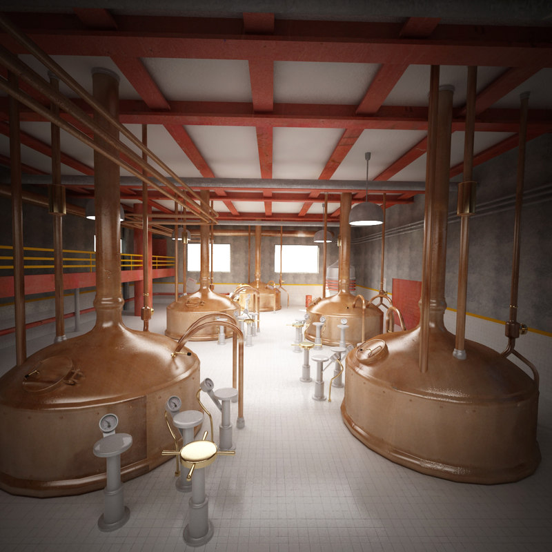 3d brewing interior scene model