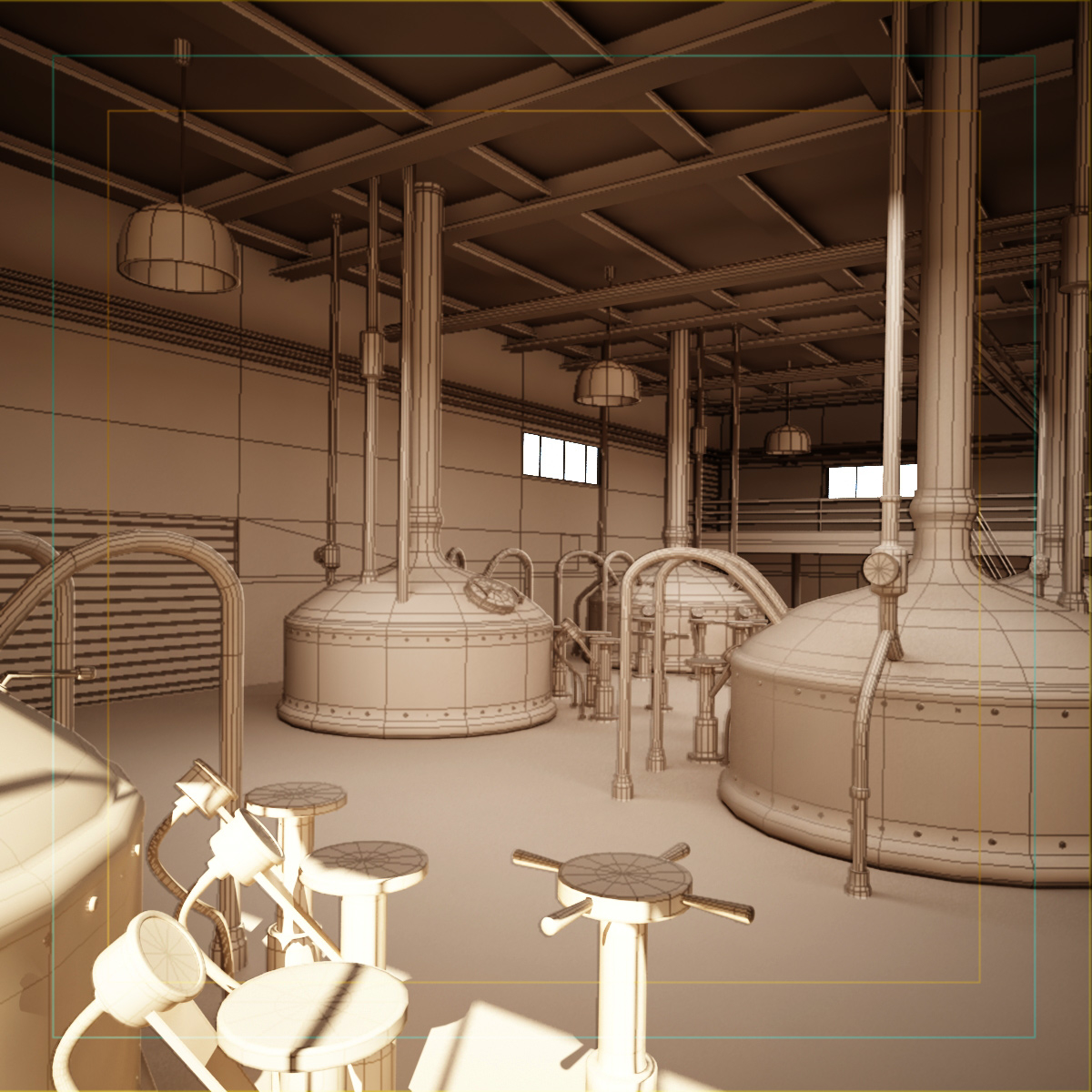 3d brewing interior scene model