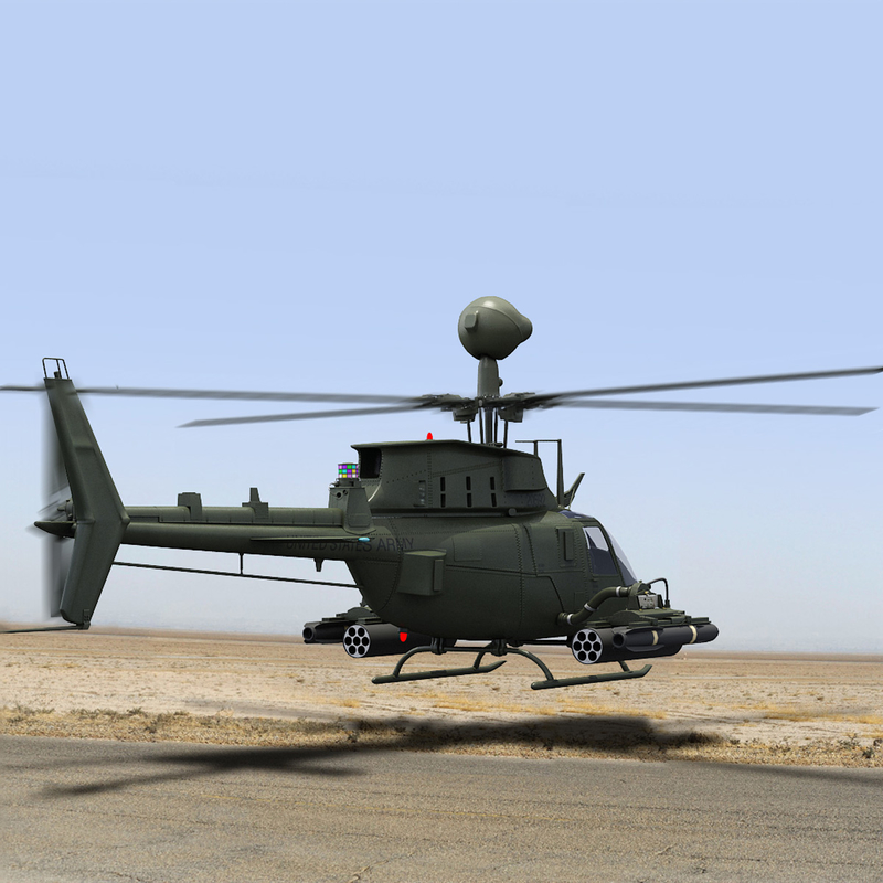 oh-58d kiowa warrior helicopter max