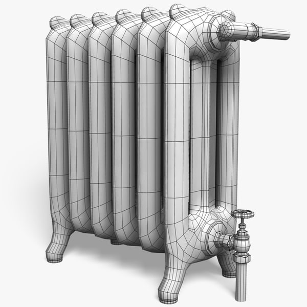 old cast iron radiator obj