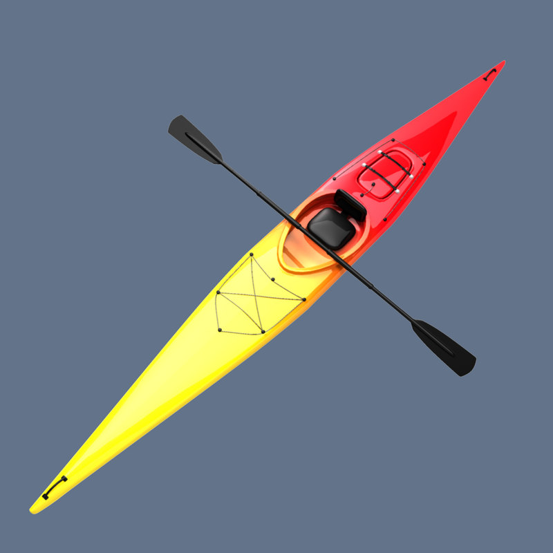kayak canoe 3d model