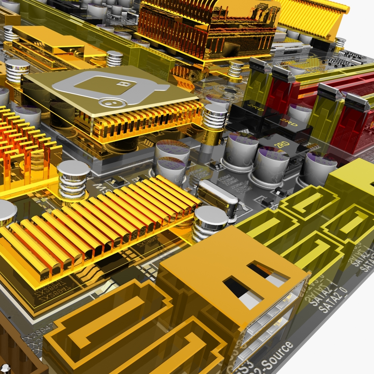 3d model motherboard ga-ep45-dq6