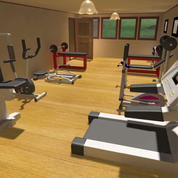 3d interior gymnastics room gym
