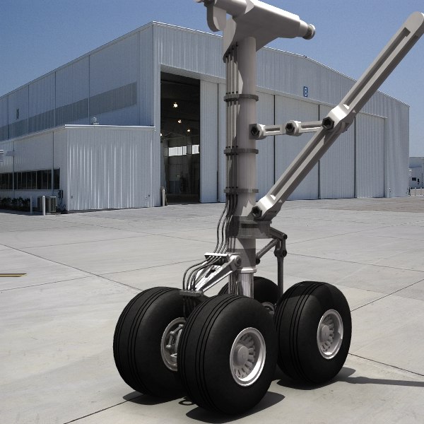 aircraft heavy landing gear 3d max