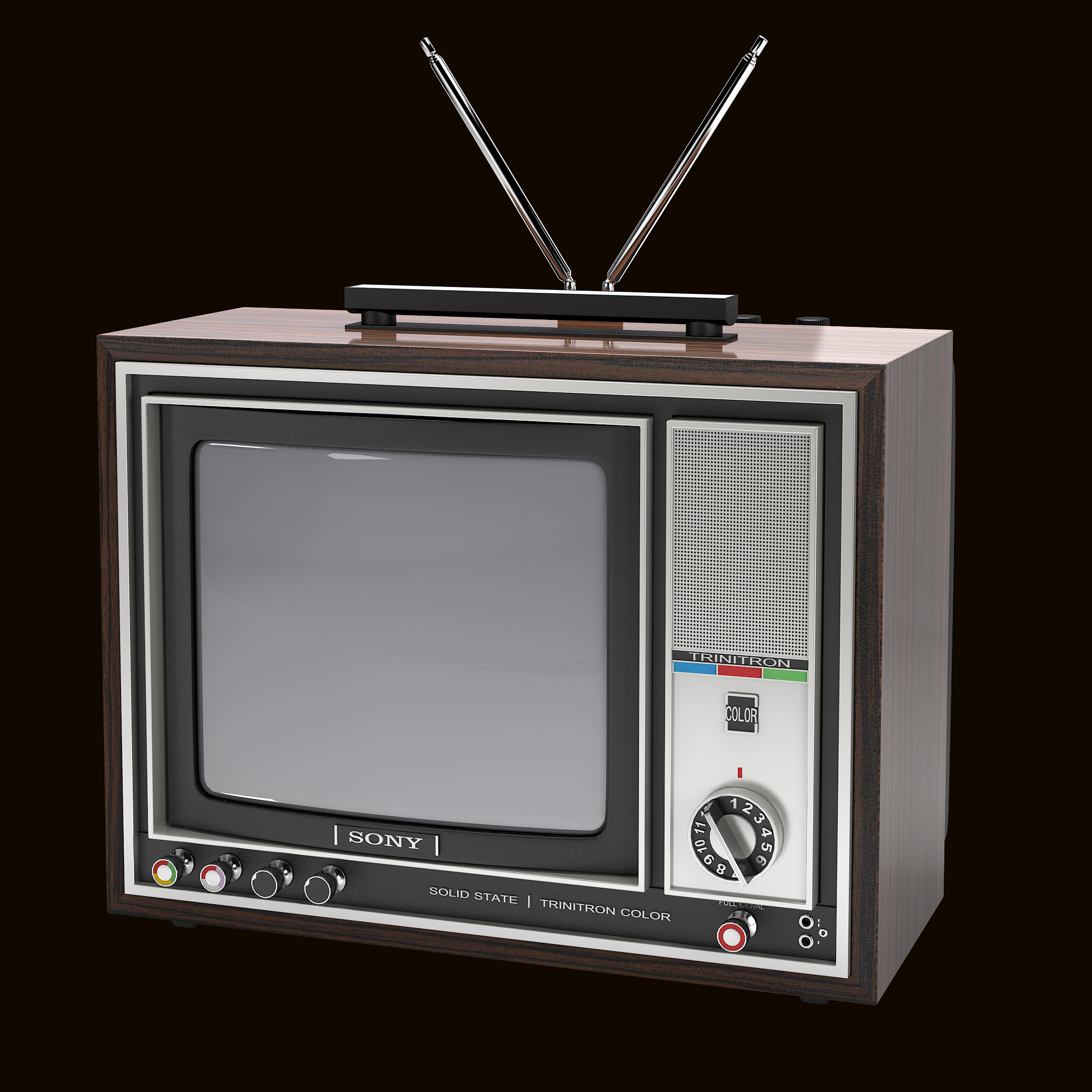 retro sony trinitron kv 3d max