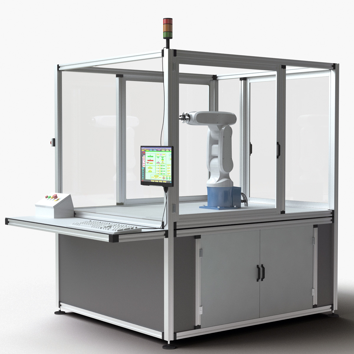 lab robot cell 3d model