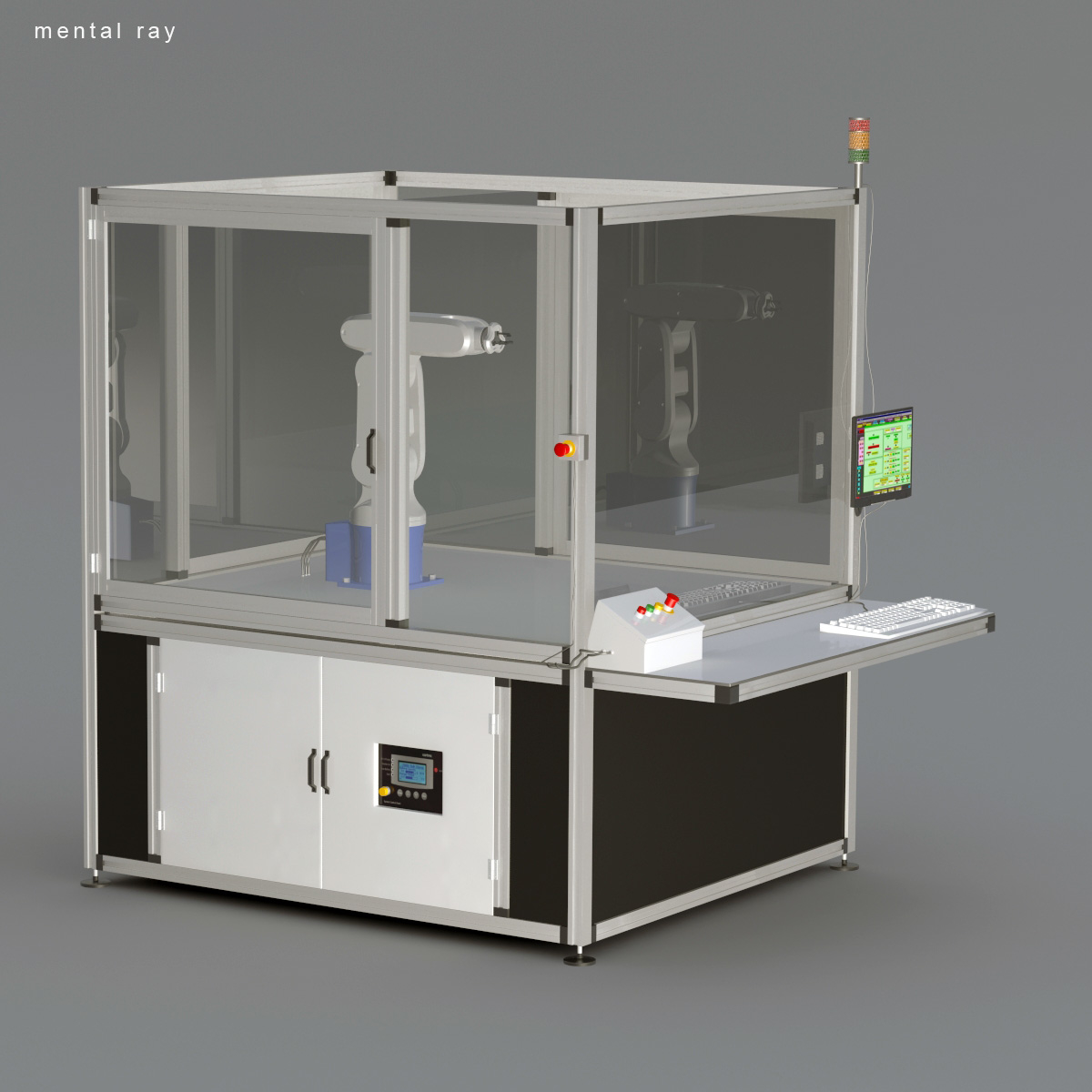 lab robot cell 3d model