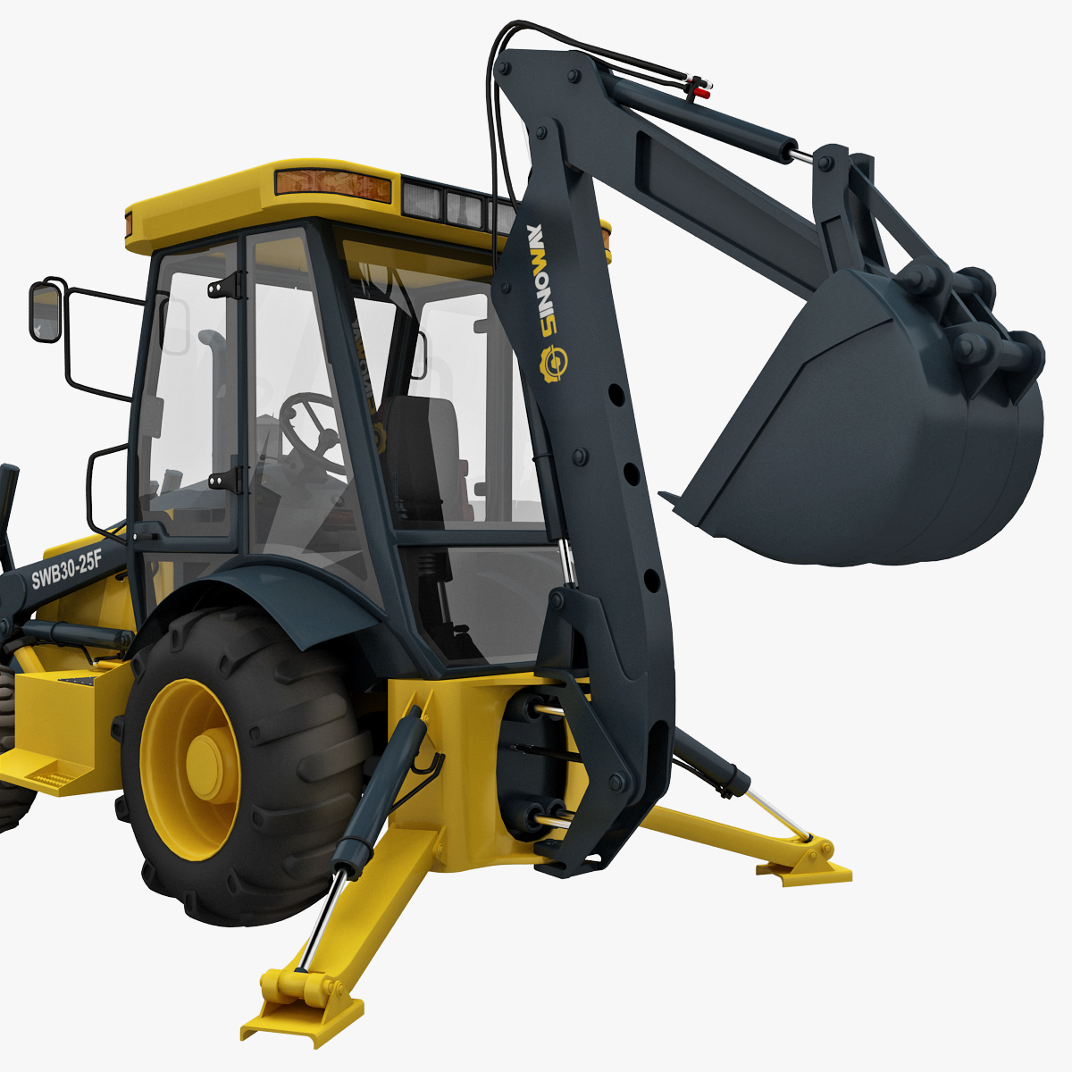 3d backhoe loader sinoway model