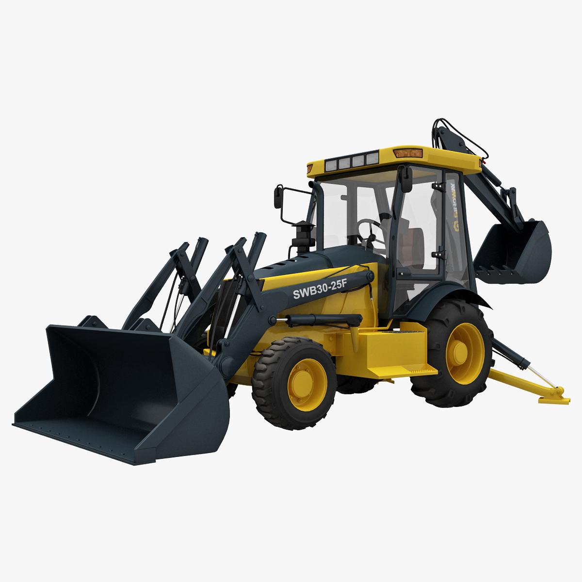 3d backhoe loader sinoway model