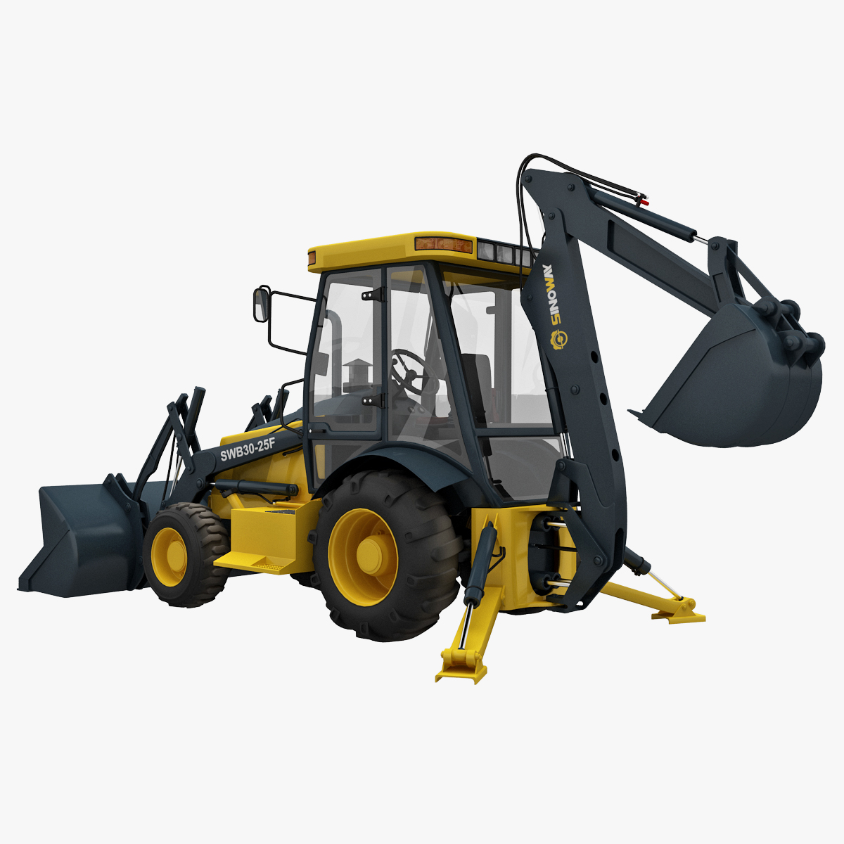 3d backhoe loader sinoway model