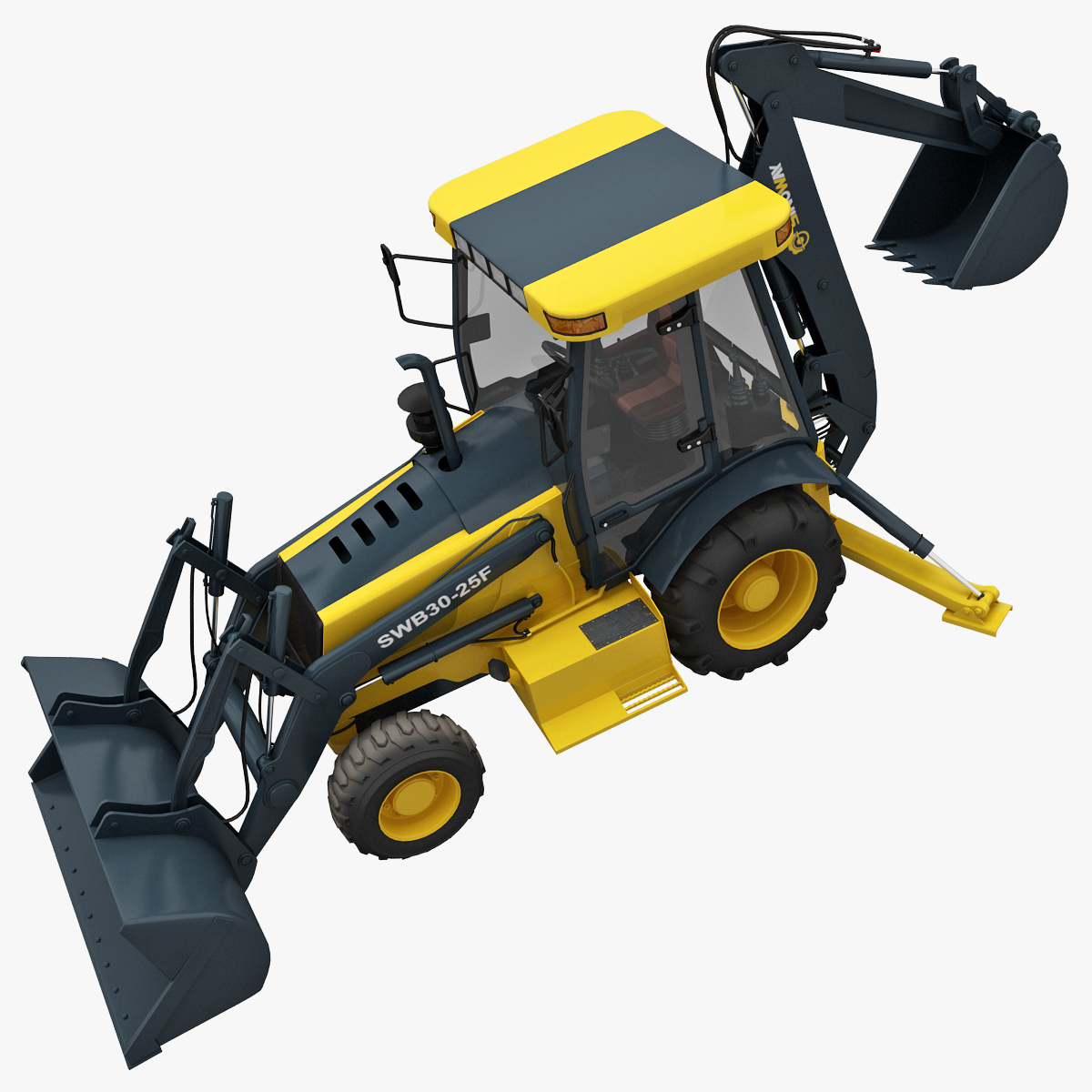 3d backhoe loader sinoway model