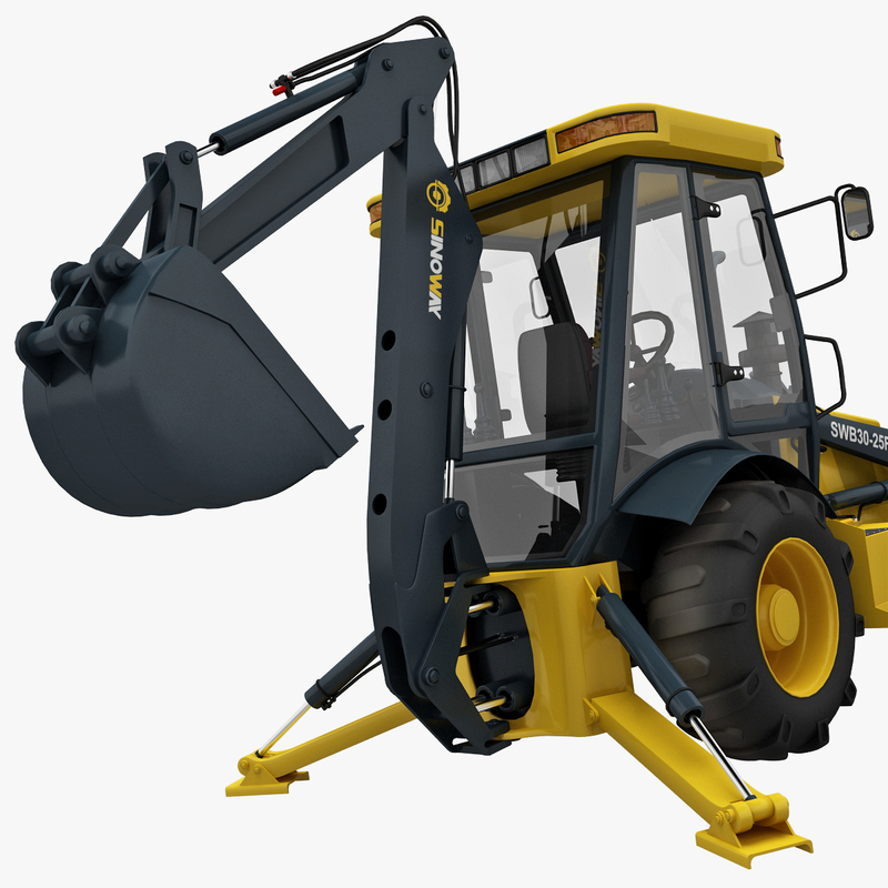 3d backhoe loader sinoway model