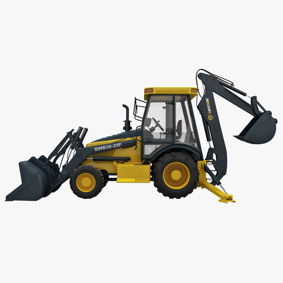 3d backhoe loader sinoway model