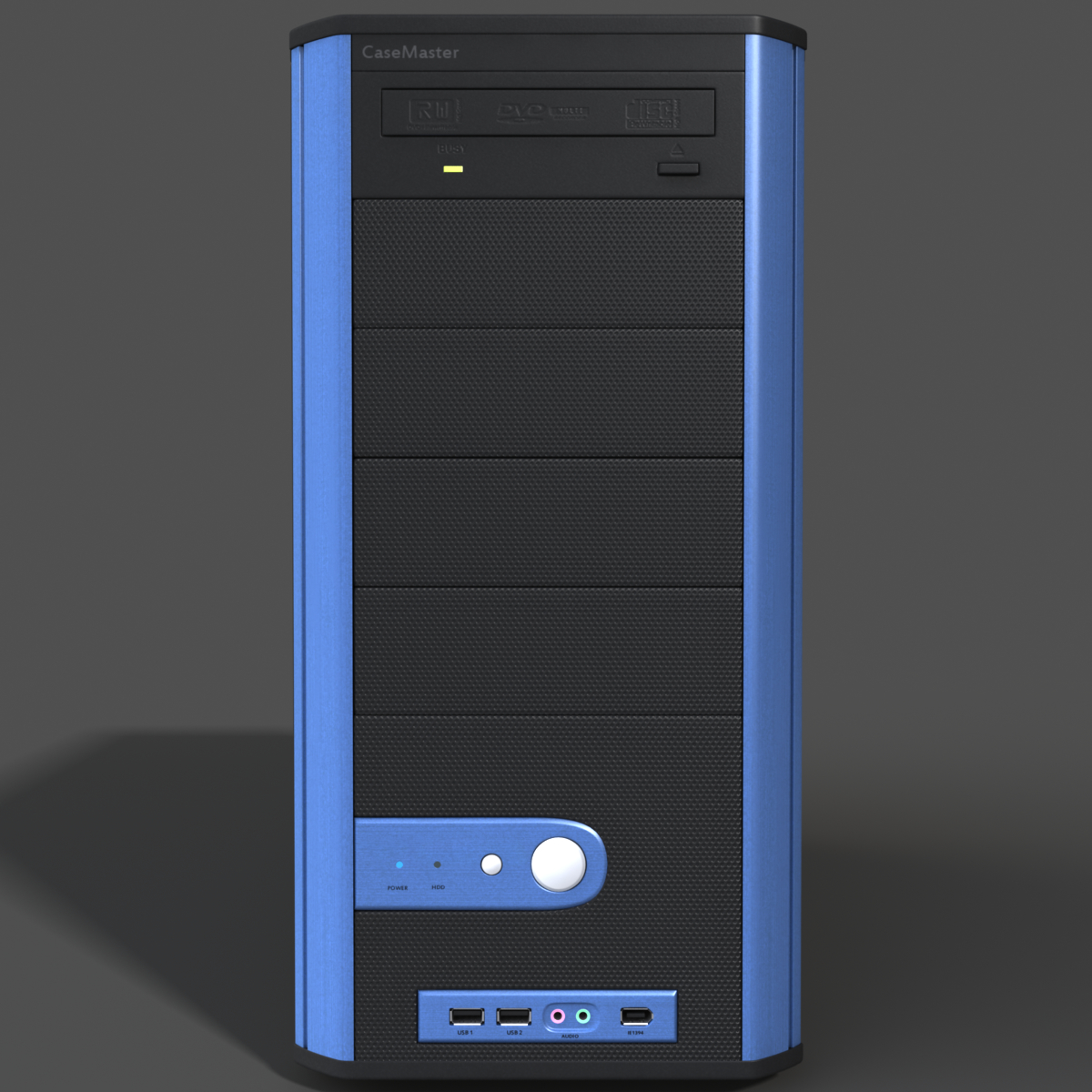 3d model of polygonal computer case