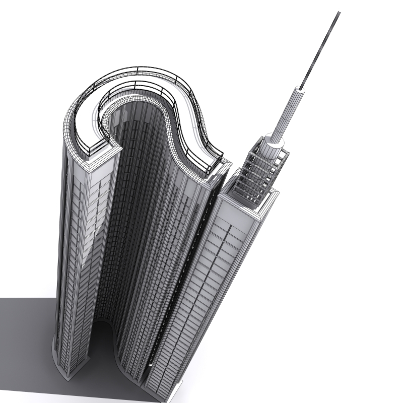 question mark skyscraper 3d model