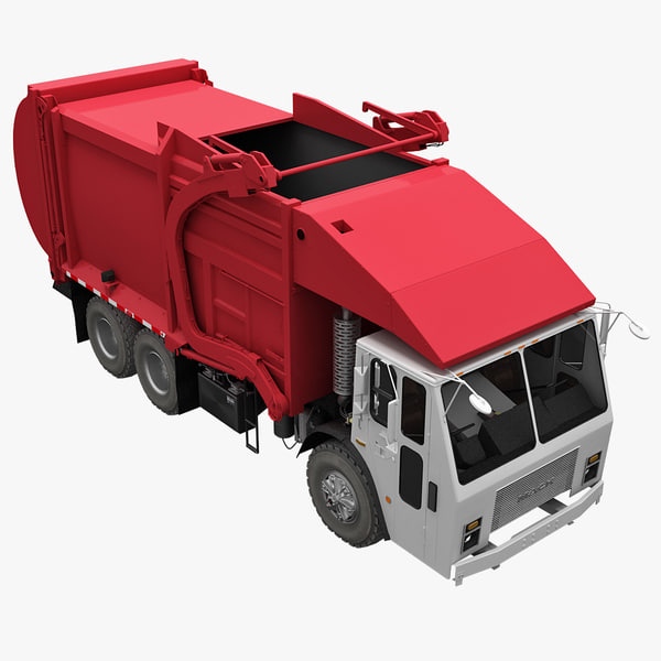 3d model realistic garbage truck 2