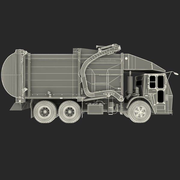 3d model realistic garbage truck 2