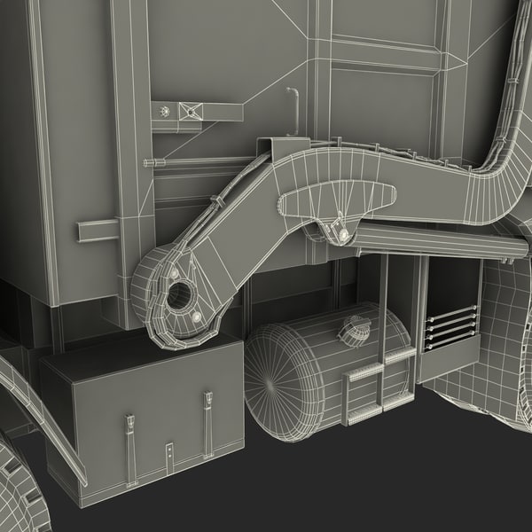 3d model realistic garbage truck 2