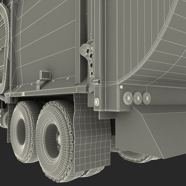 3d model realistic garbage truck 2