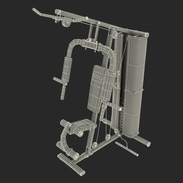 realistic multi gym 3 3d model