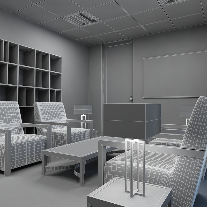 3d office lounge interior model