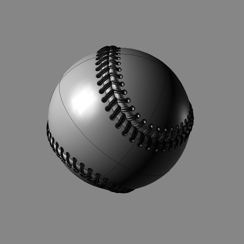 3d modeled baseball model