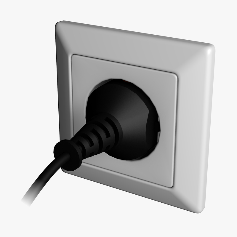 3d model electric socket plug