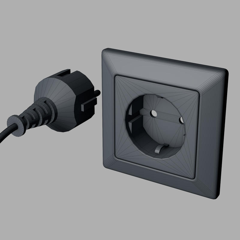 3d model electric socket plug