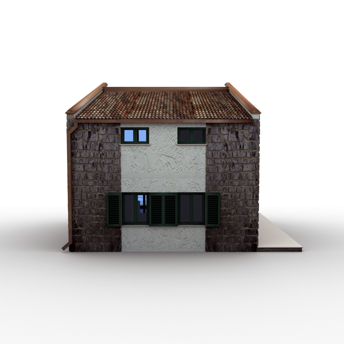 3d stone house model