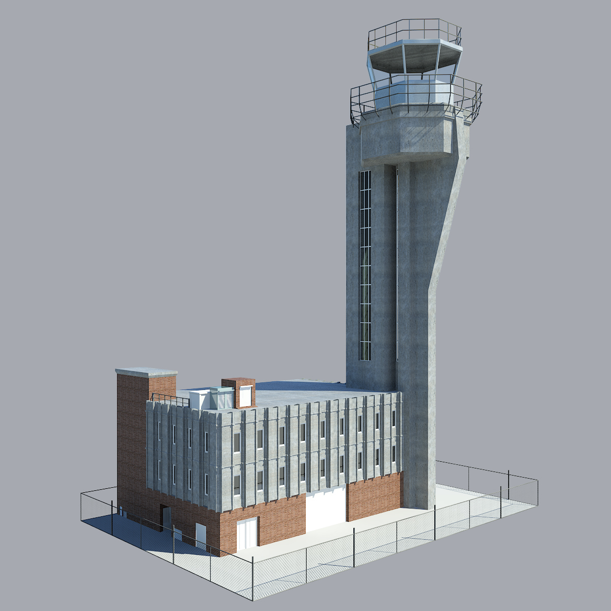 airport control tower 3d obj