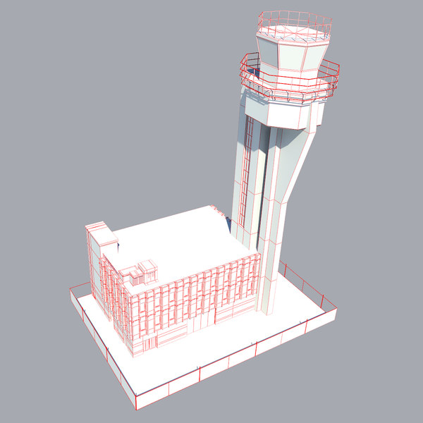 airport control tower 3d obj