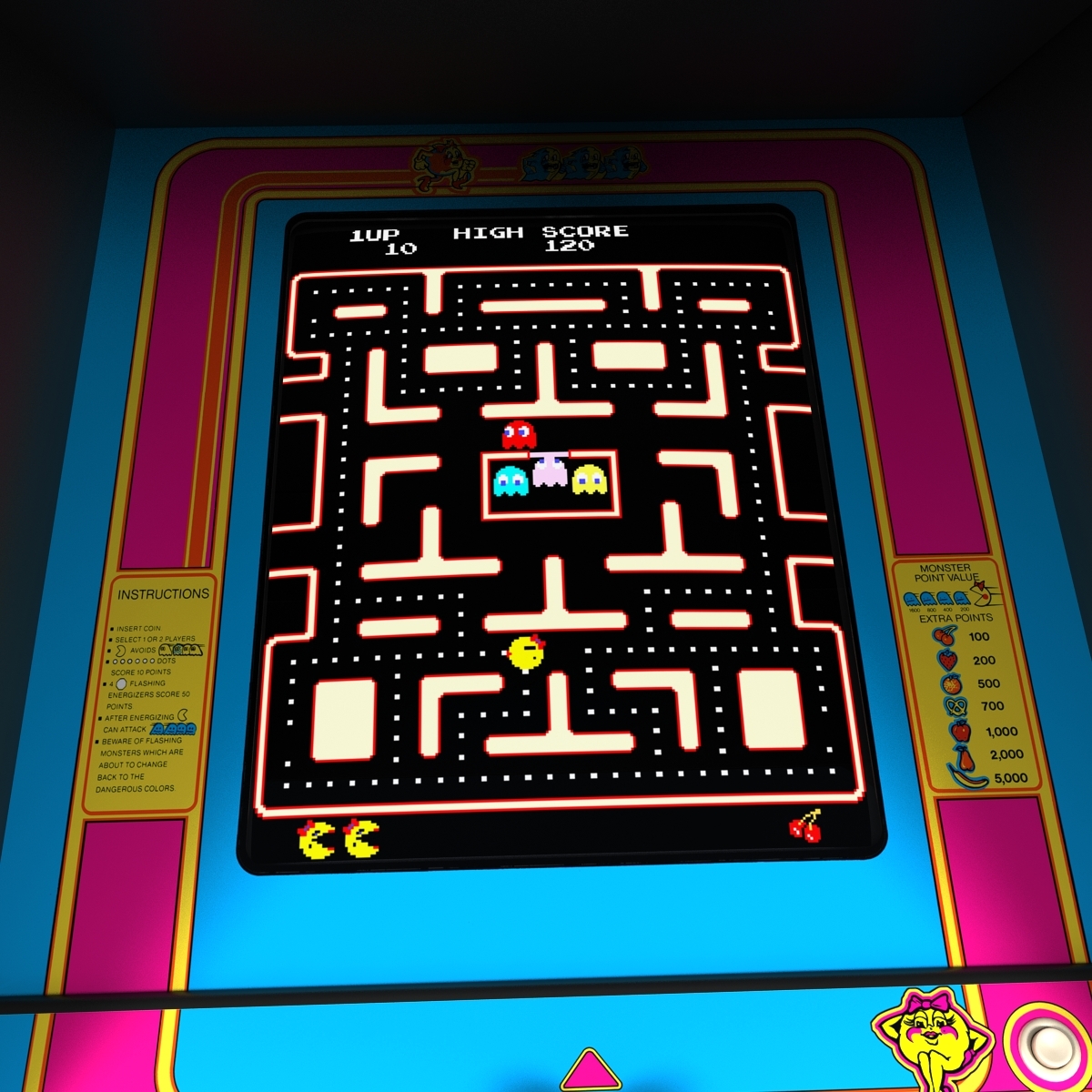 3d ms pac-man arcade