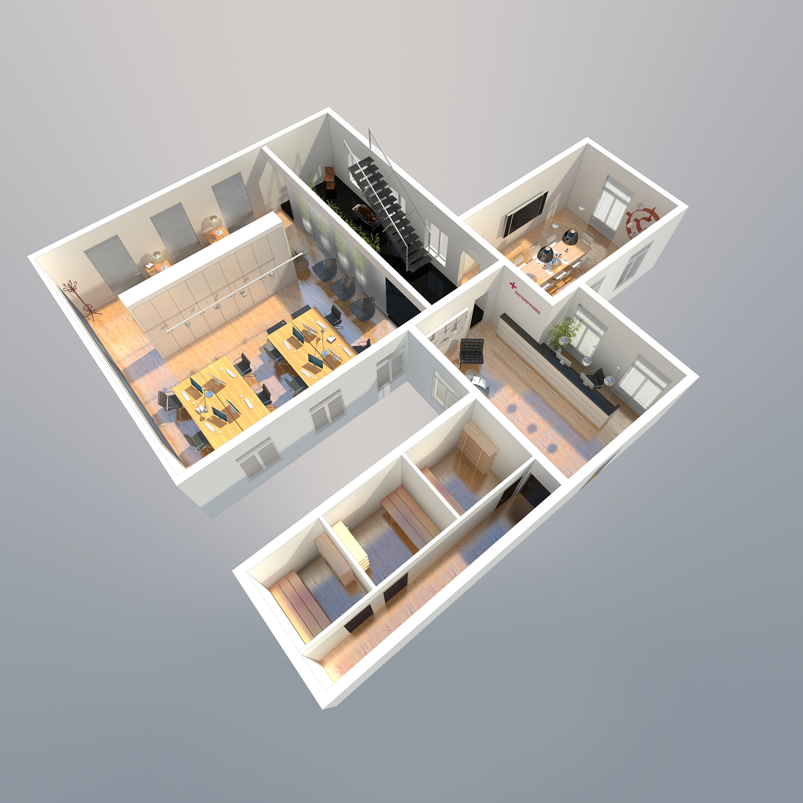 small office interior 3d model