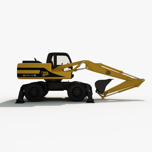 middle hydraulic excavator 3d model