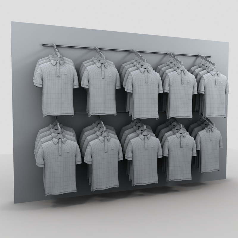 polo shirt wall display 3d model