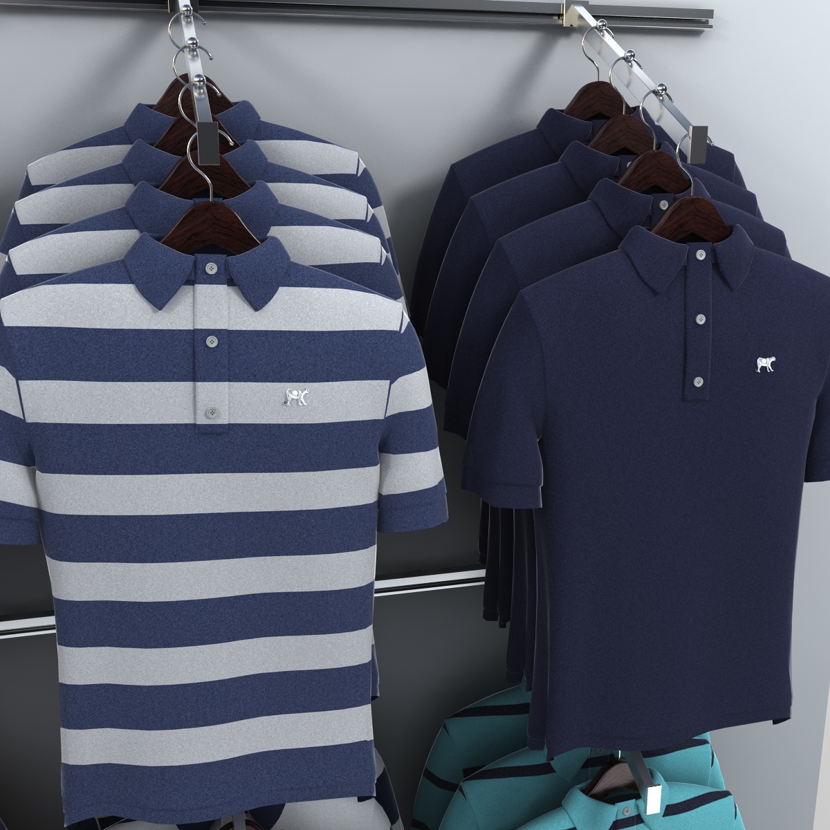 polo shirt wall display 3d model